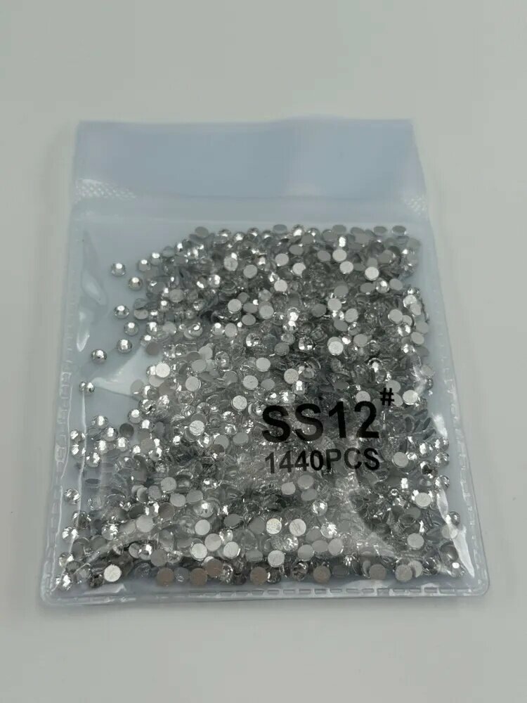 Стразы SS12 CRYSTAL Холодная фиксация / NONFIX 12 граней /12cut