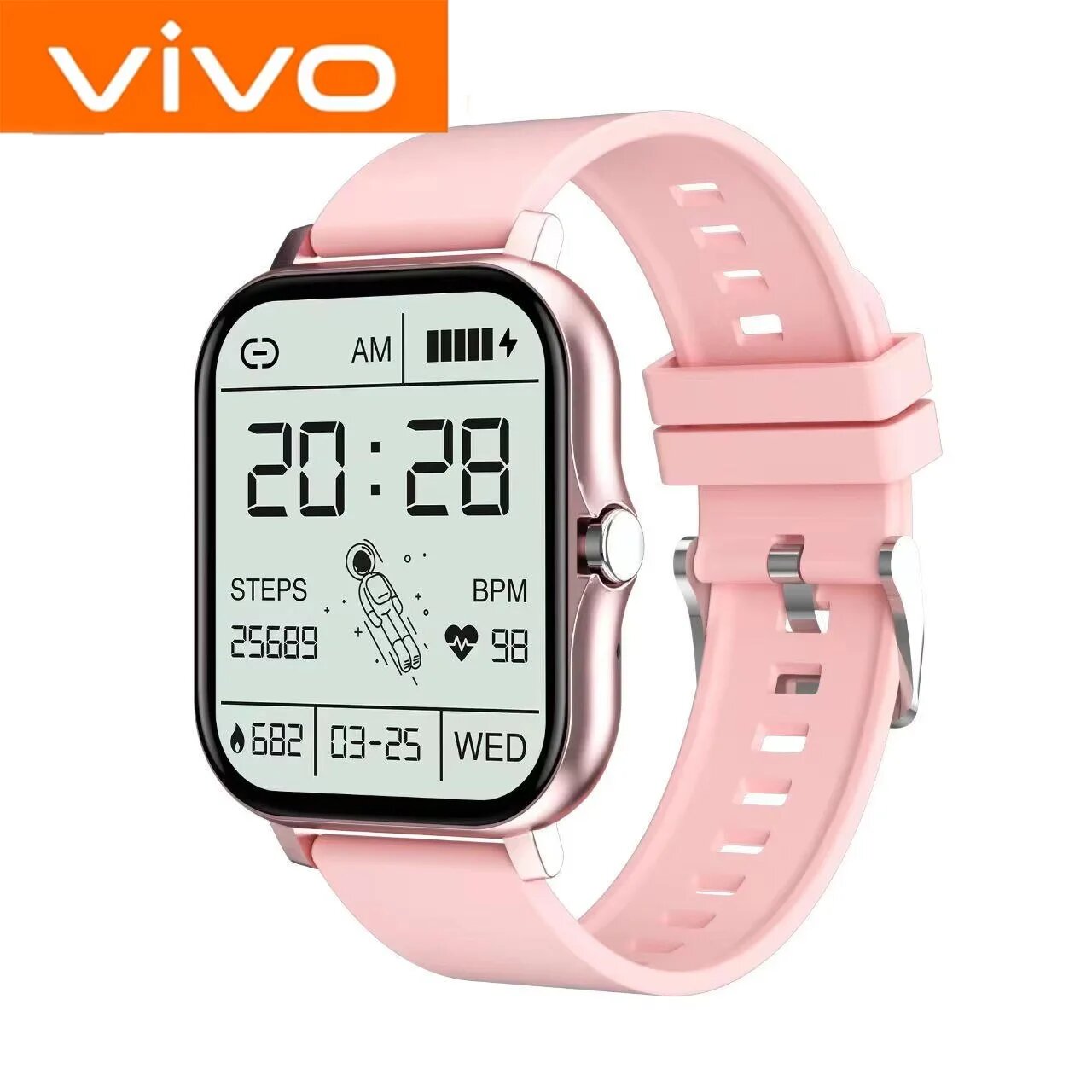 VIVO Smart Watch 2.01" HD дисплей Розовый, Pink