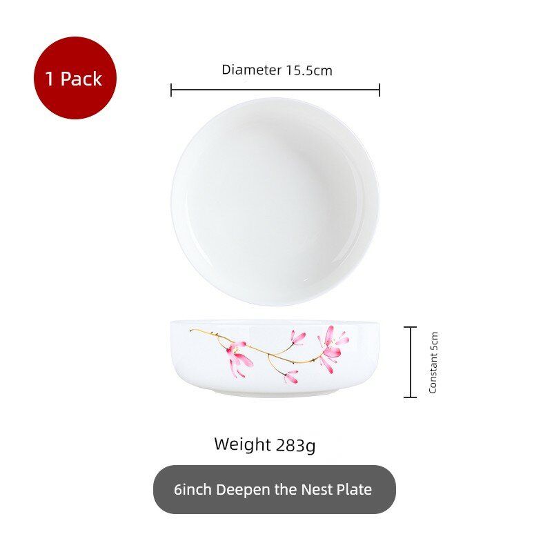 Тарелка для дома, из костяного фарфора, для жарки, глубокая, круглая, «Лунное сияние», креативная керамическая тарелка