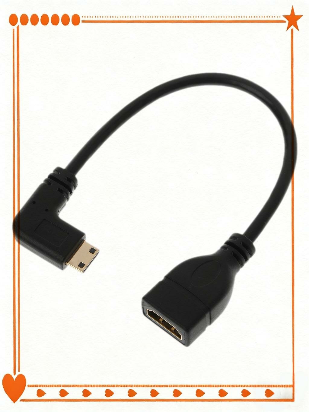 Угловой переходник Mini USB HDMI male на HDMI female 90 градусов, Согните вправо