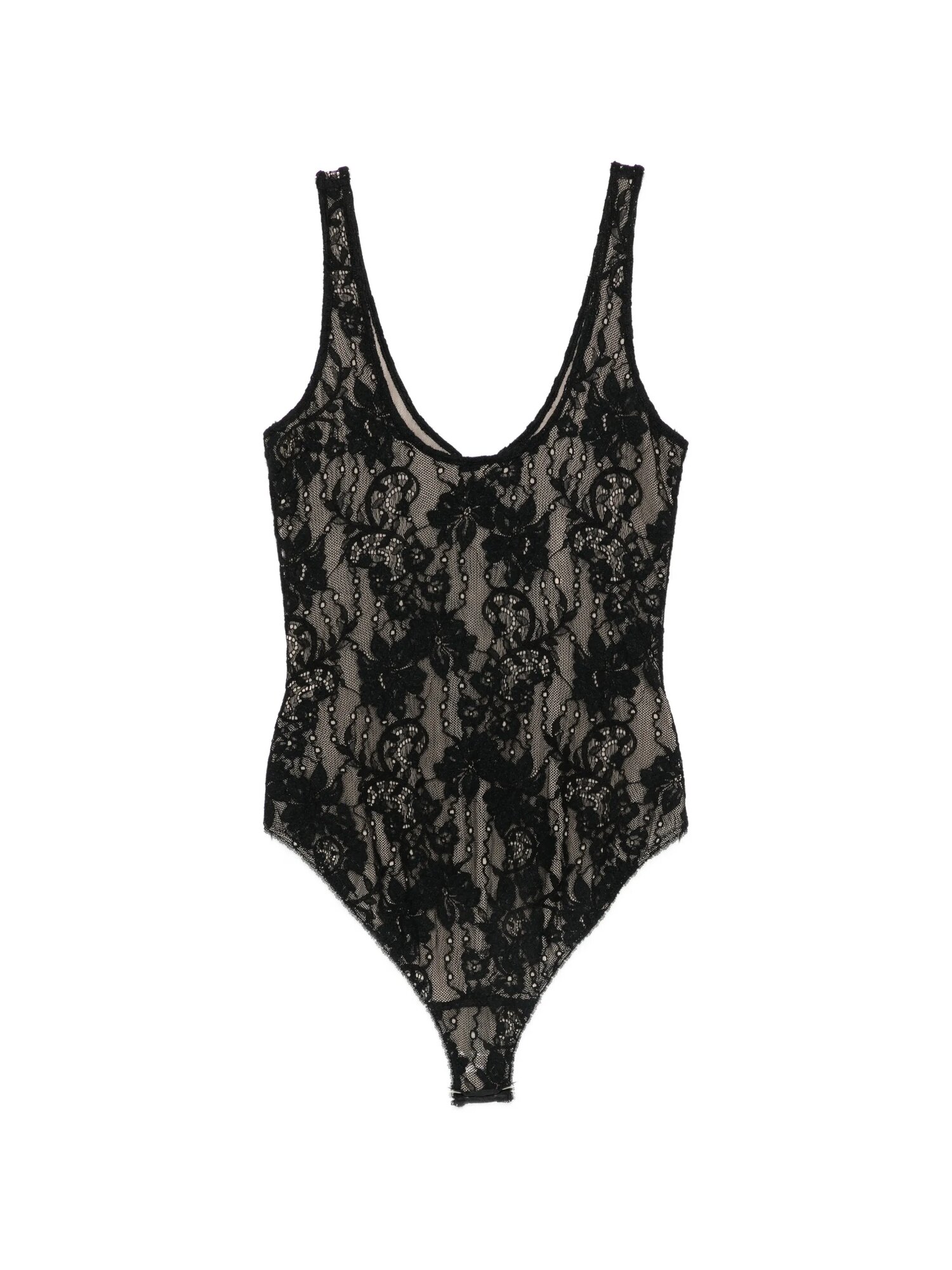 Комбинезон ZIMMERMANN Lace scoop bodysuit, размер 42, черный — фото 1
