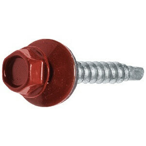 Саморез кровельный 4.8х29 мм цинк, шайба с прокл, PT1, RAL 3011 5000 шт в коробе STARFIX по дереву SM-48696-5000