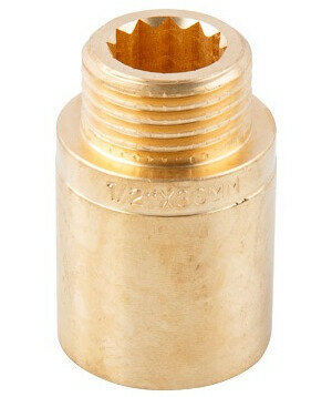 Удлинитель латунный внутренняя-наружная 1/2"X30 мм AV ENGINEERING (AVE301004)