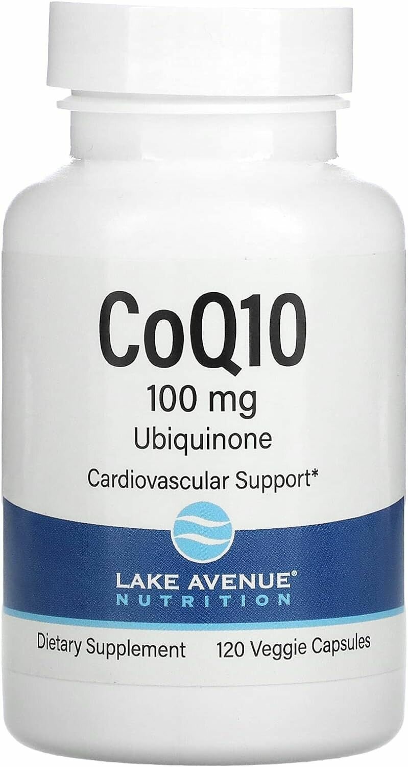 Lake Avenue Nutrition, коэнзим Q10, убихинон класса USP, 100 мг, 120 растительных капсул