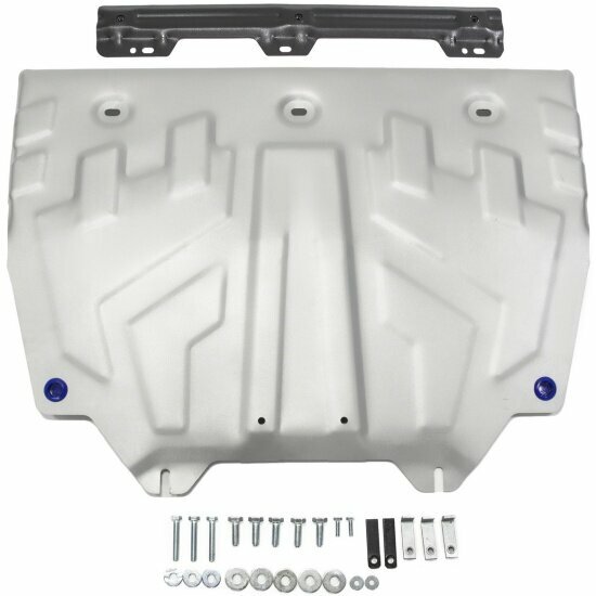 Защита картера и КПП Rival (увеличенная) для Mazda 3 BM (2013-2018)/6 GJ (2012-н. в.)/CX-5 I, II (2011-н. в.)/CX-9 II (2016-н. в.), алюминий 3 мм, штампованная