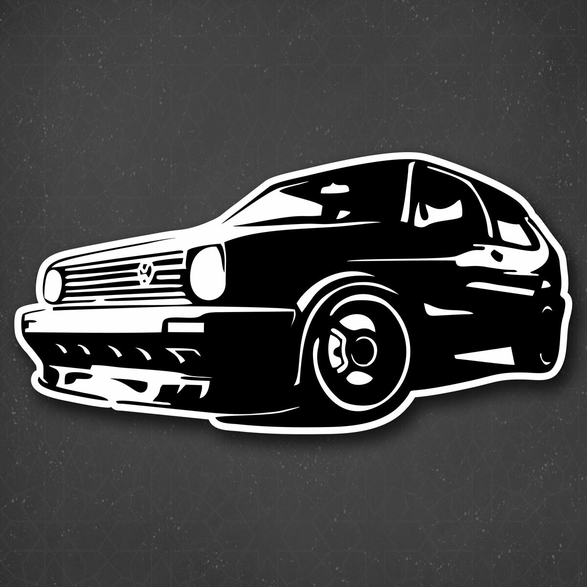 Наклейка на авто "VW golf - Гольф" 24x12 см