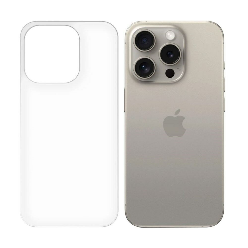 Стекло защитное гибридное Krutoff для iPhone 15 Pro задняя сторона