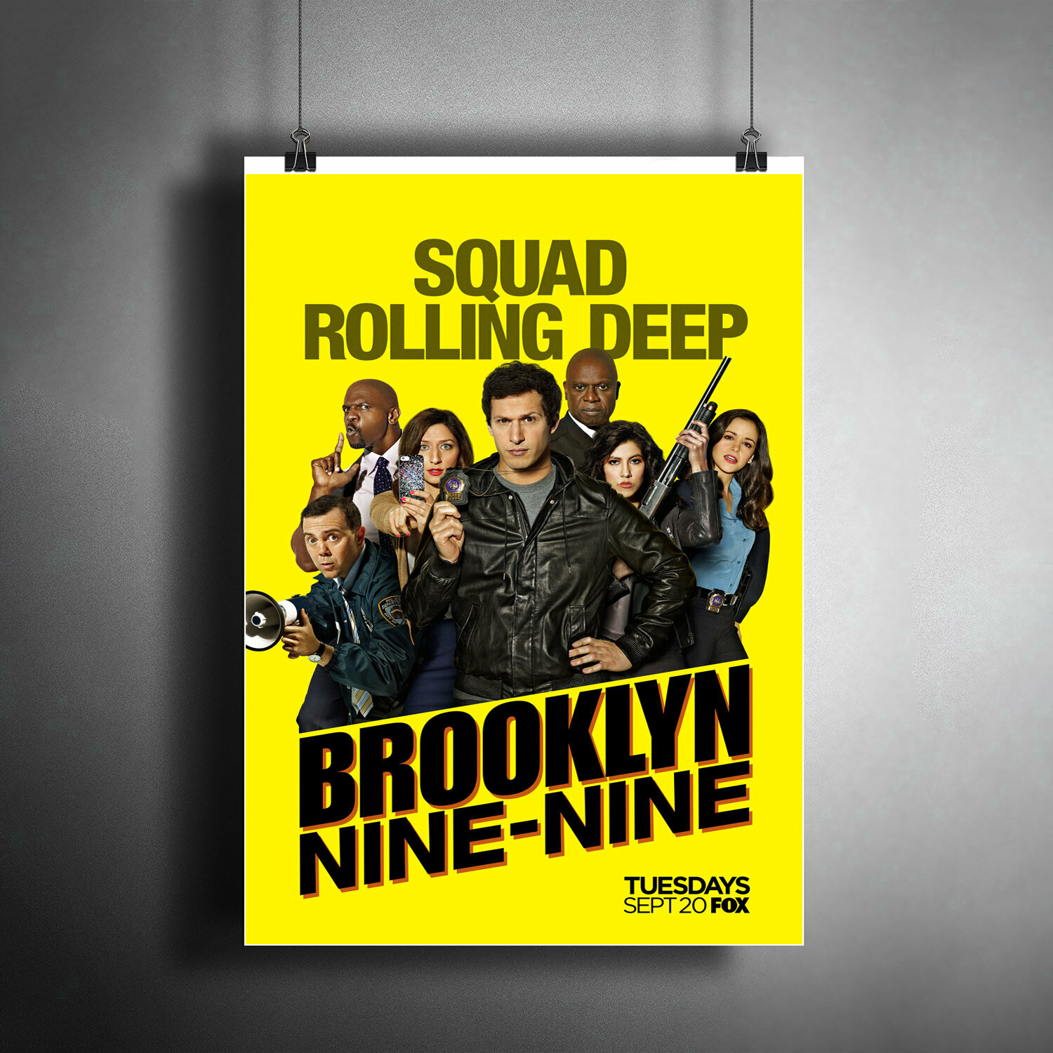 Постер плакат для интерьера "Сериал: Бруклин 9-9. Brooklyn Nine-Nine" / Декор дома, офиса, комнаты, квартиры, детской A3 (297 x 420 мм)