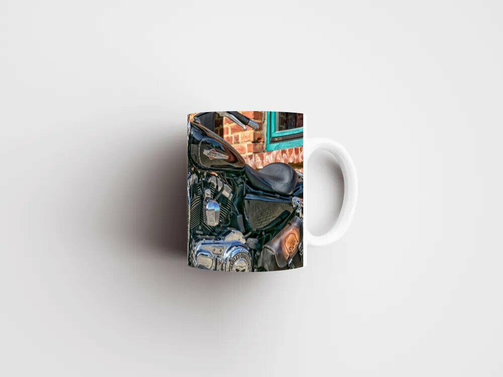 Кружка с рисунком, принтом "Мотоцикл, harley davidson, харли" 320 мл.