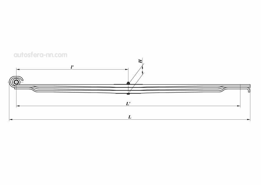 CHMZ 902203KZ290201215 Рессора передняя КАМАЗ 65115, 65116, 65117 (3 л.) (ЧМЗ АО, г. Чусовой)
