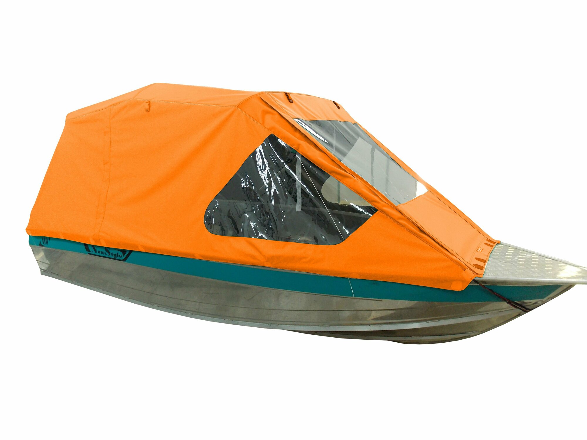 Wellboat-410NS / Вельбот-410НС. Тент ходовой с дугами с креплением