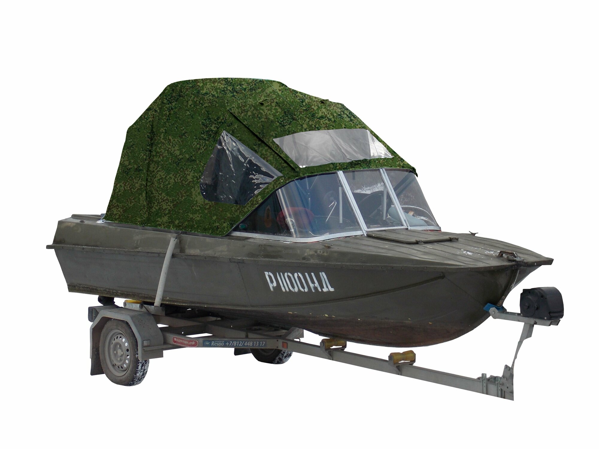 Казанка 5М2,3,4. Стекло с калиткой, тент, дуги, крепление. Высокий Комплект