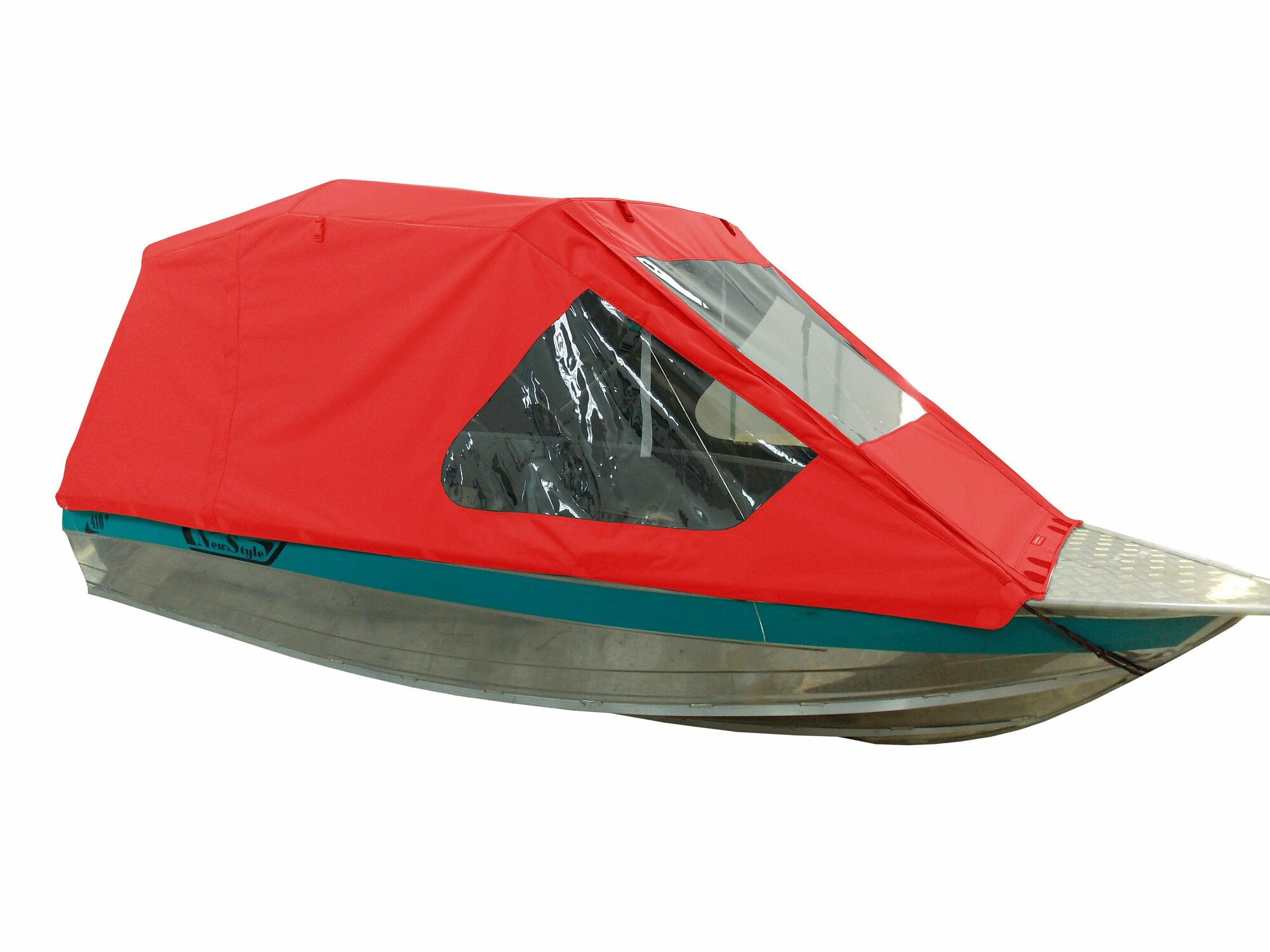 Wellboat-410NS / Вельбот-410НС. Тент ходовой с дугами с креплением