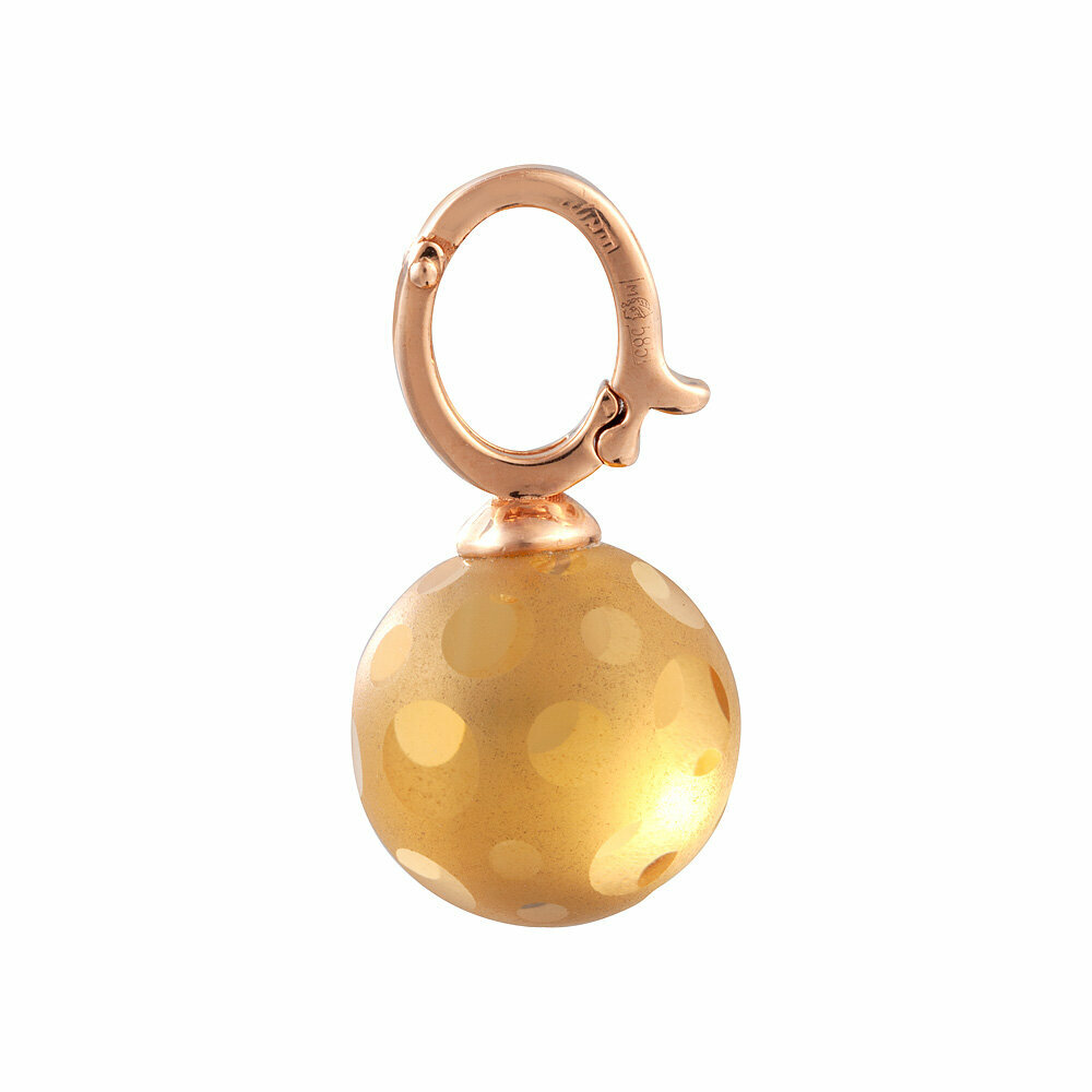 Подвеска, красное золото, 585 проба, цитрин