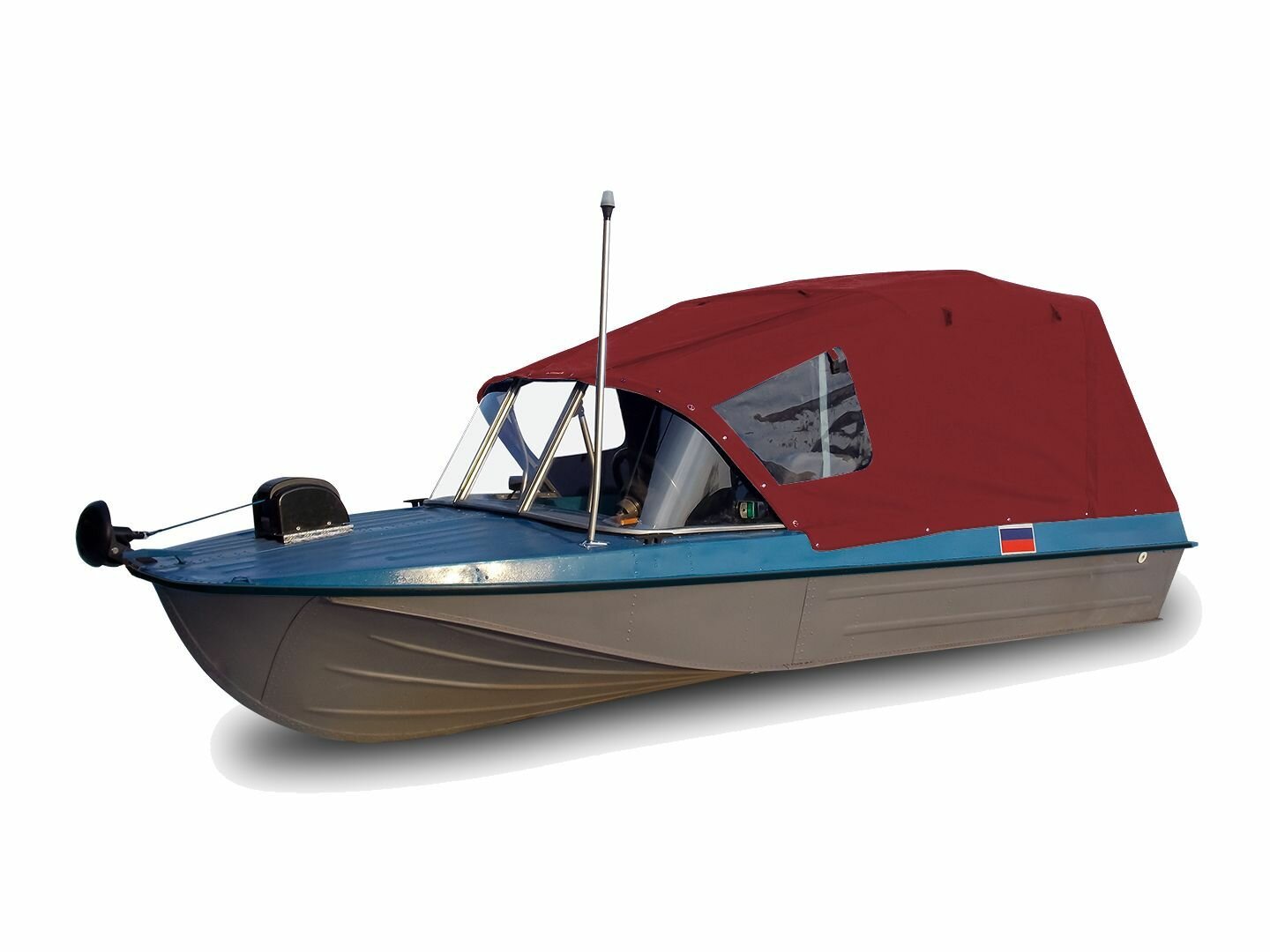 Казанка-5. Стекло с калиткой, тент, дуги, крепление. Комплект