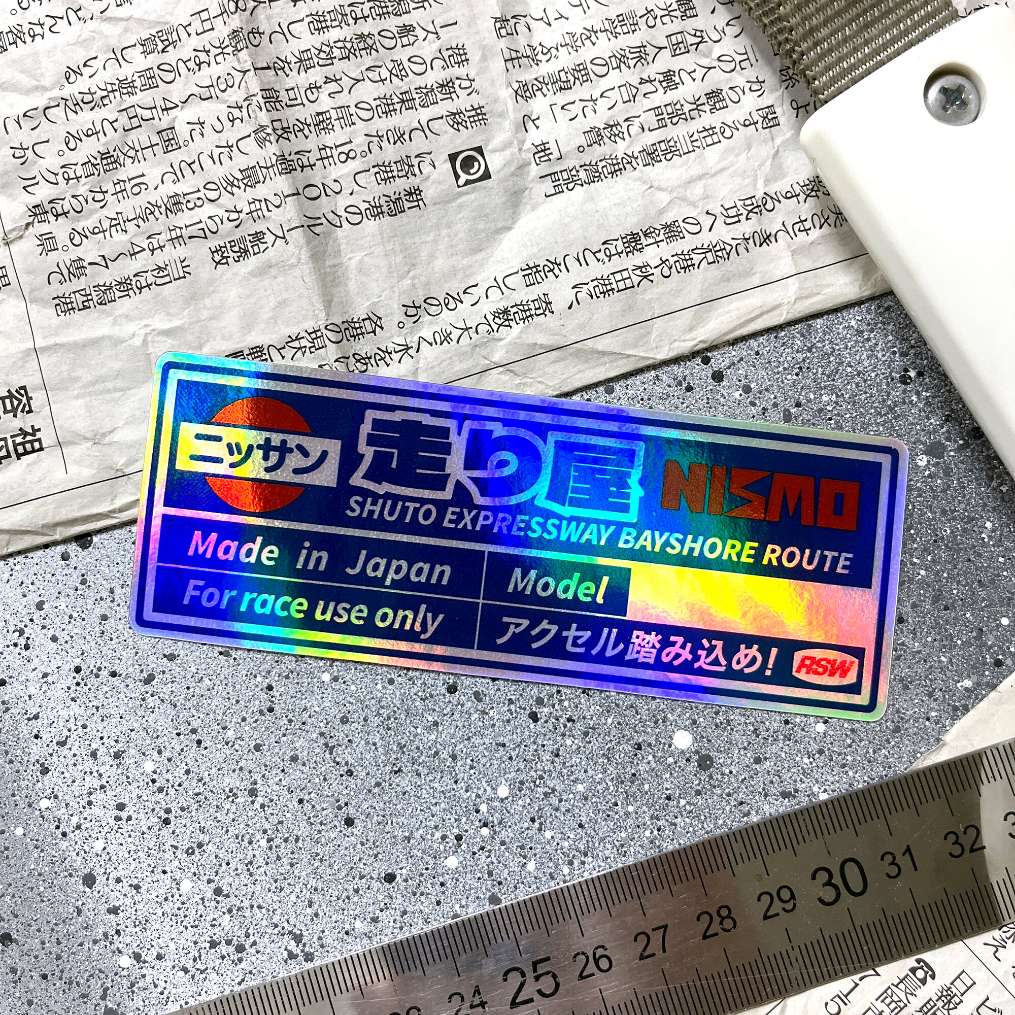 Наклейка на авто с японской маркировкой NISMO, JDM 12x4.5см.