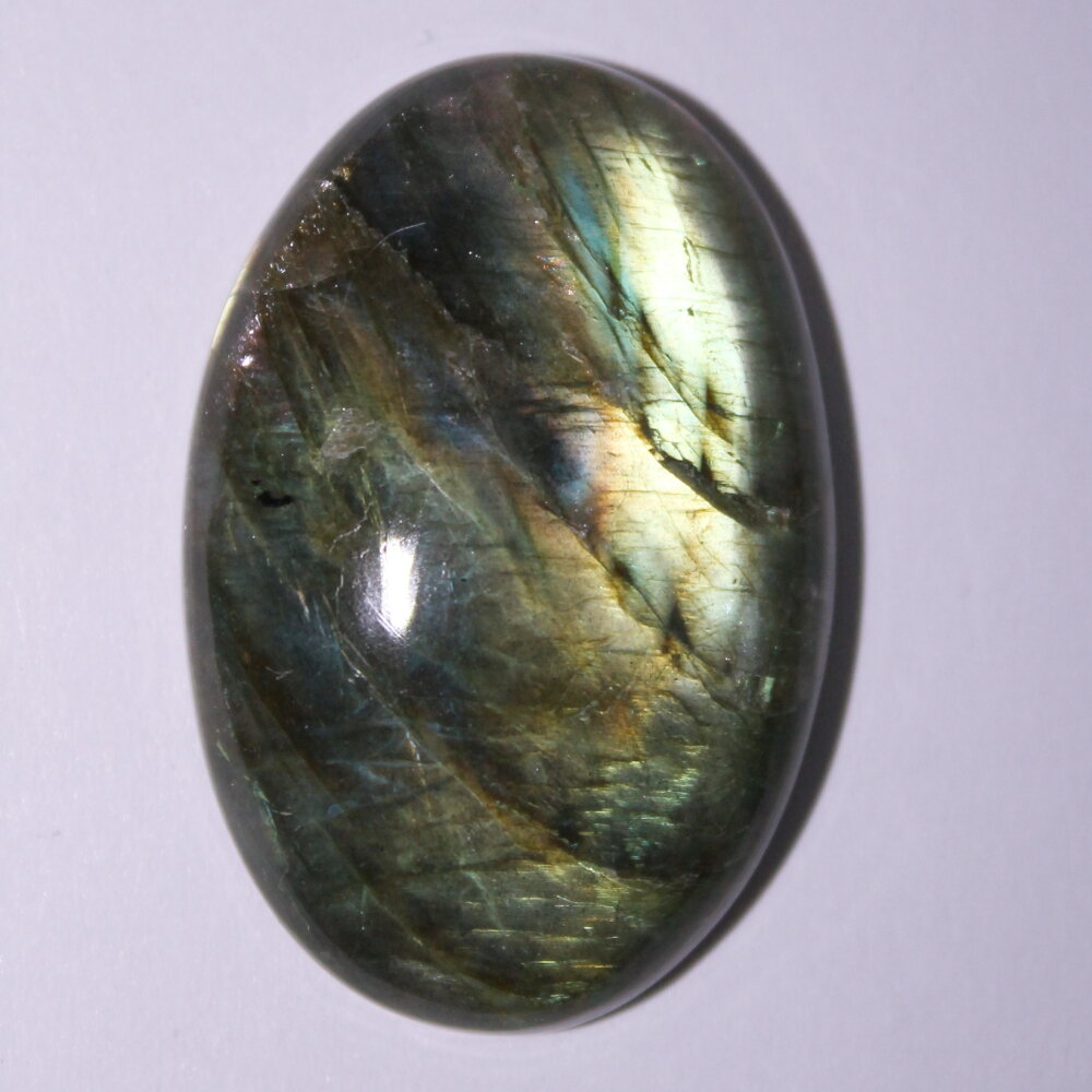 Коллекционный кабошон лабрадор, 38х26х5 мм, Мадагаскар, "True Stones"