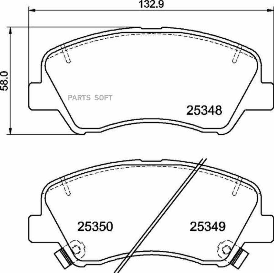 Колодки тормозные дисковые HYUNDAI i20 II (GB, IB) 1.2 LPG 2019- Brembo арт. P 30 122