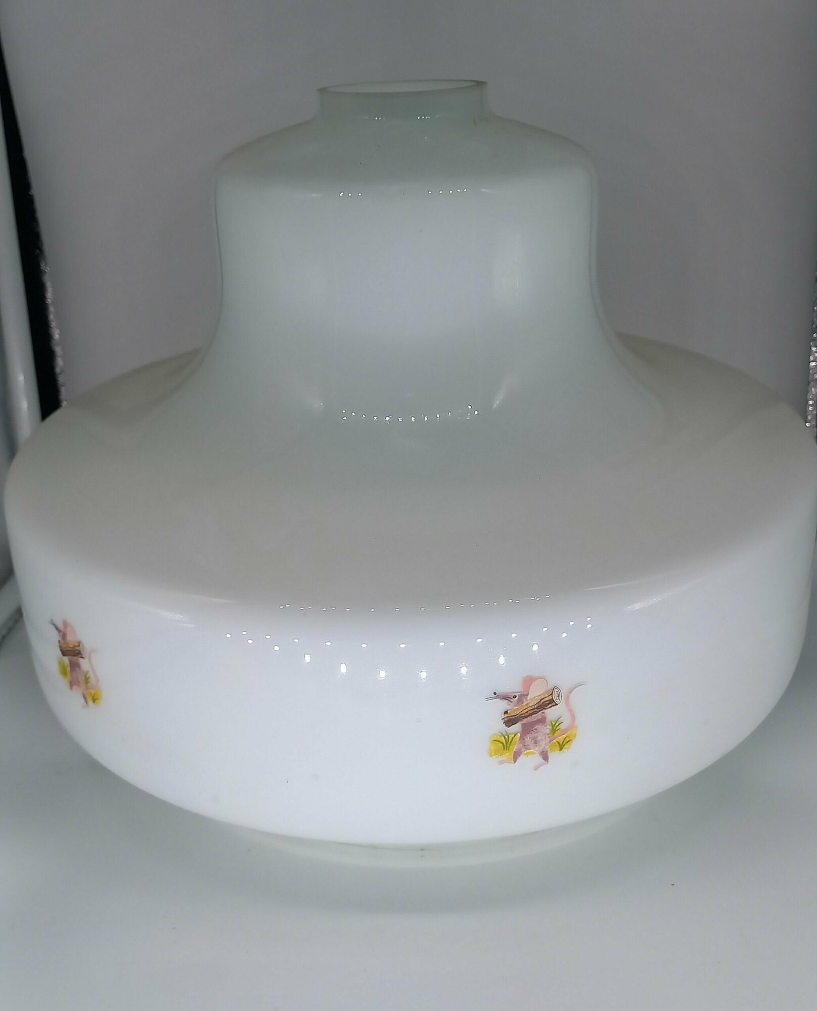 Винтажный советский плафон с детским рисунком, стекло, СССР