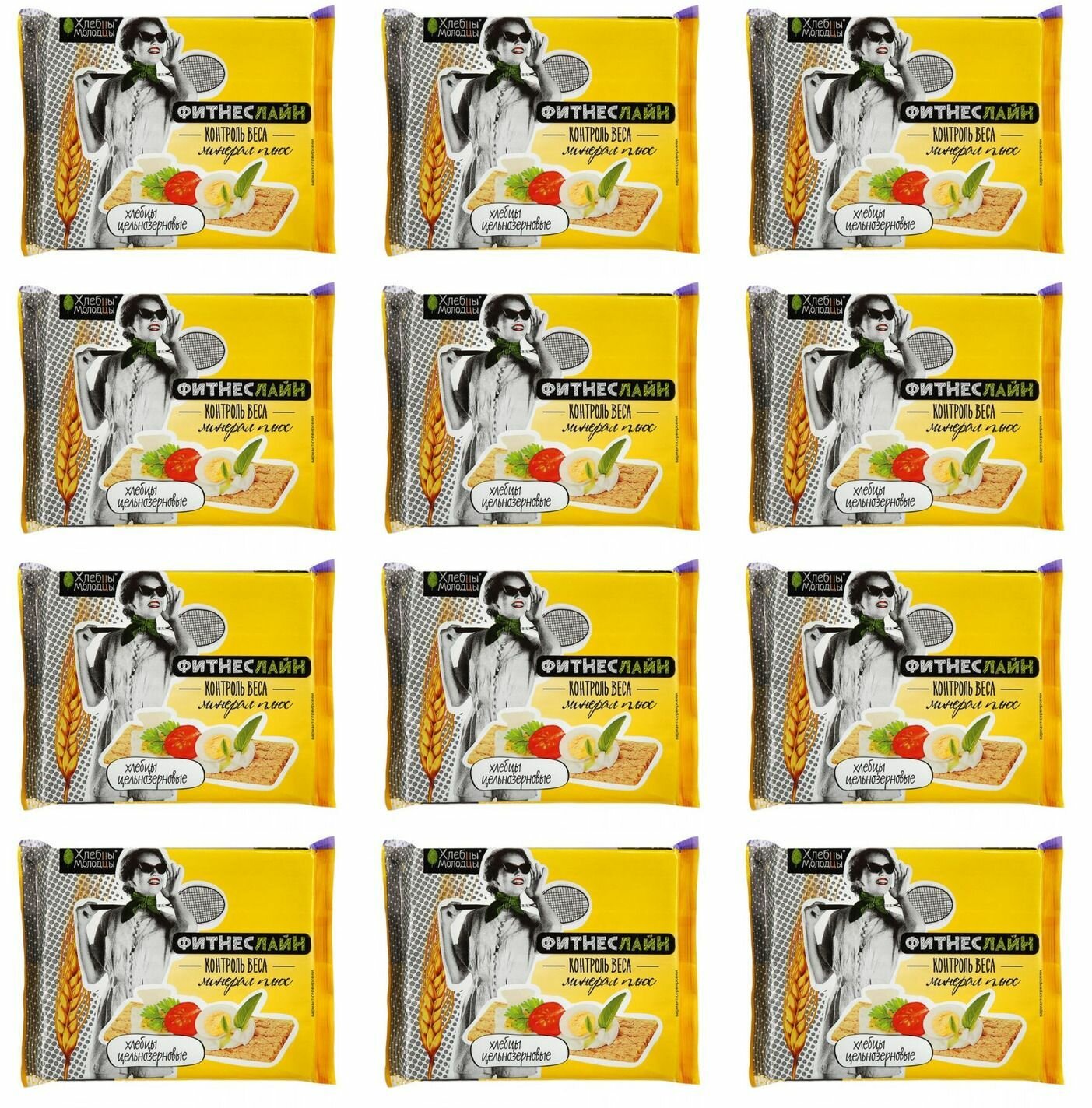 Хлебцы Хлебцы-Молодцы, фитнес линия, минерал+, 100 г, 12 уп