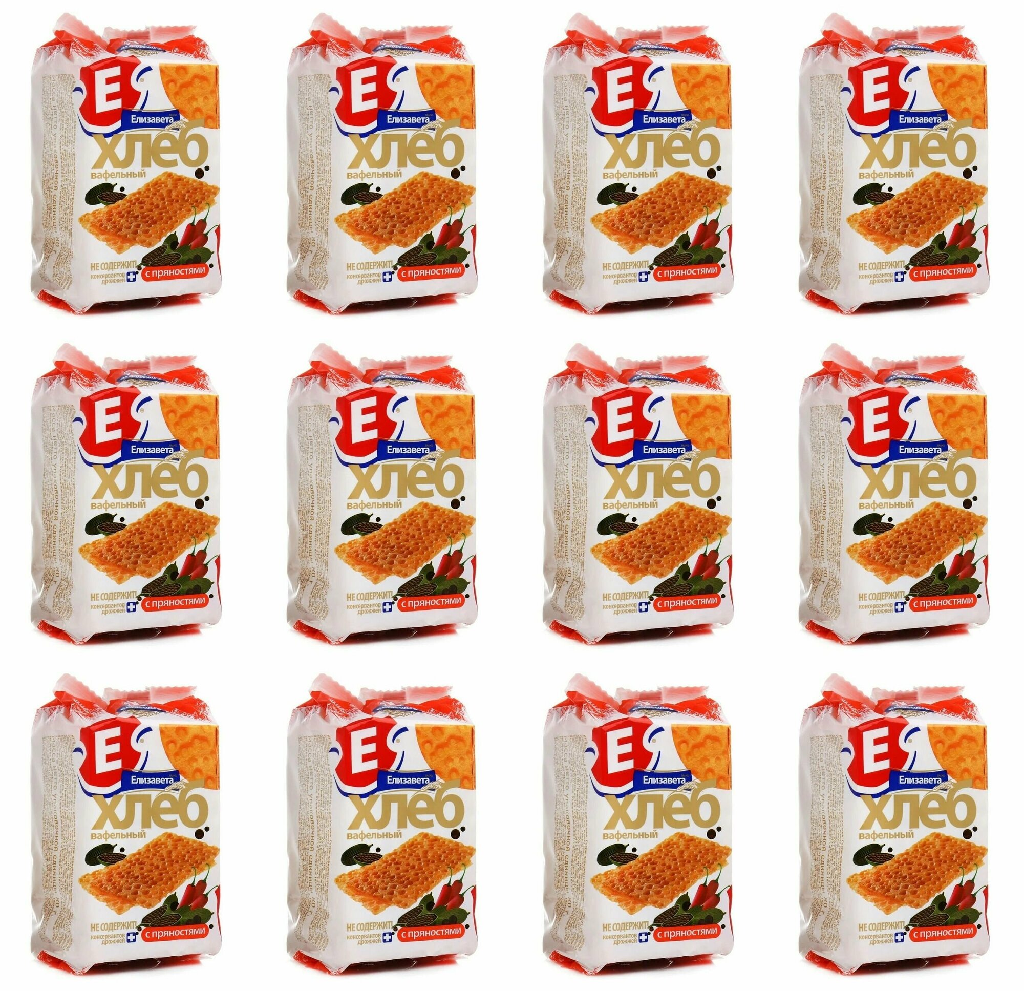 Хлеб Елизавета, вафельный, с пряностями, 80 гр, 12 уп