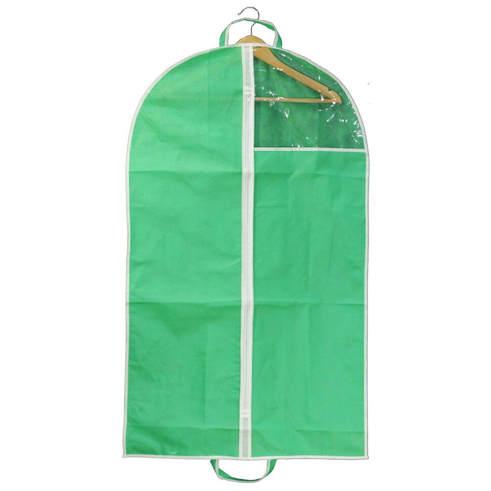 Чехол для одежды плоский 80х60 см, с ручками, окошком и молнией Магия Гуталина. (Светло-зеленый)