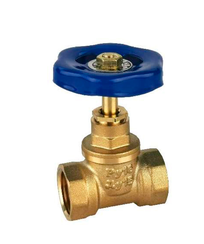 Клапан запорный для воды 3/4" Г-Г вентиль SantechSystems, синяя рук, латунь (117)