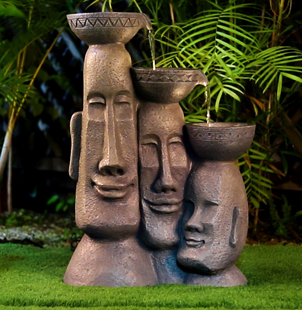 Фонтан декоративный с подсветкой 'Моаи'