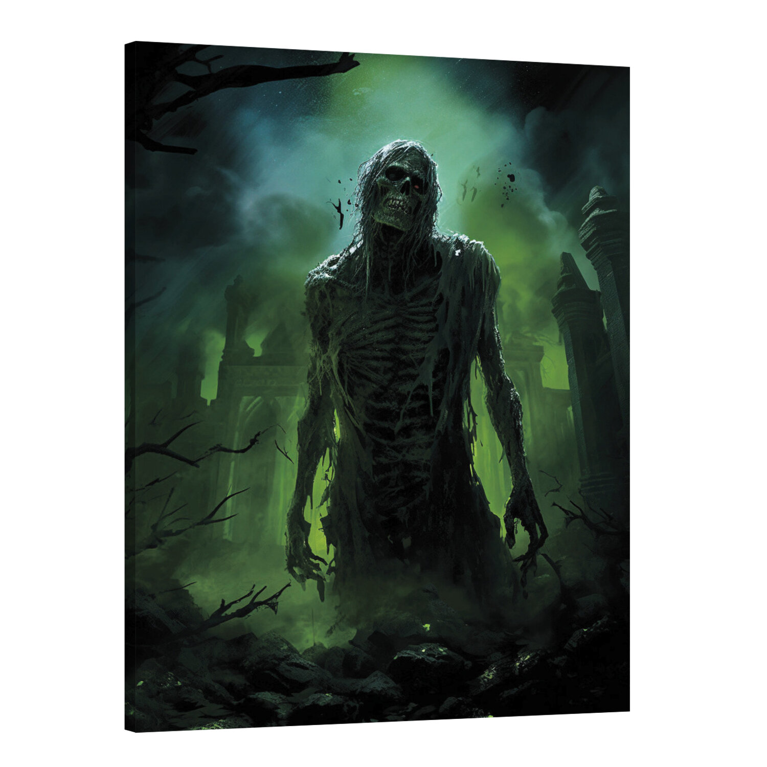 Интерьерная картина 50х70 "Хэллоуинский костюм зомби"