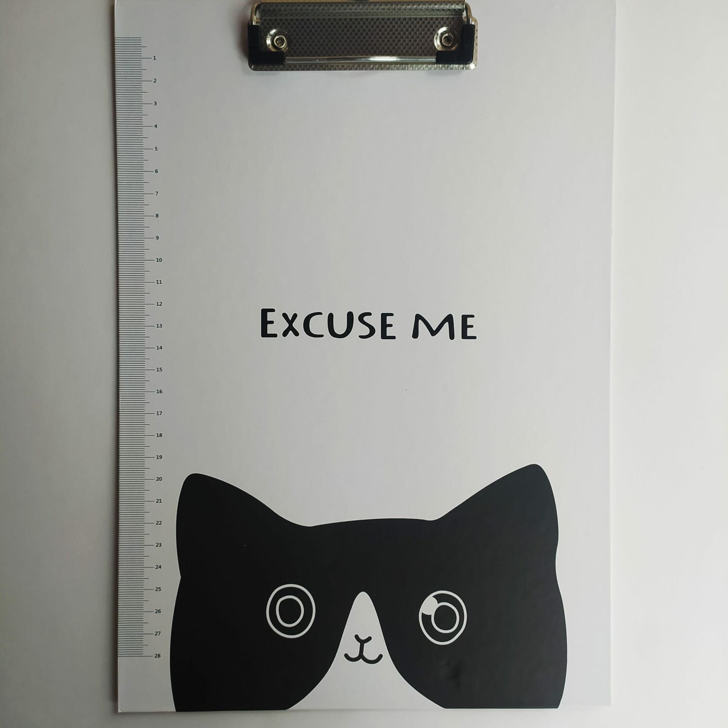 Планшет с прижимом "Кот" А4, картон Белый