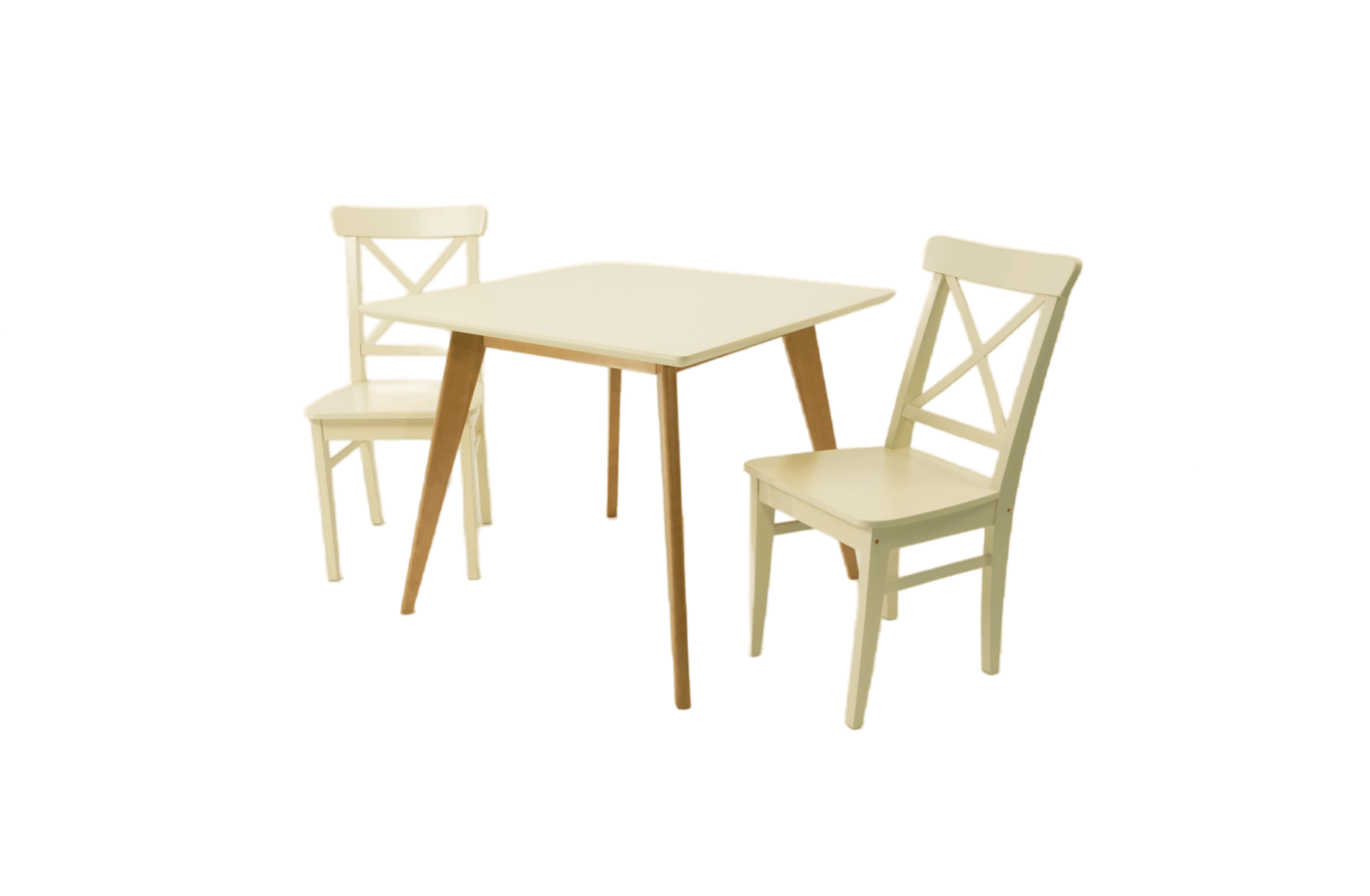 Стол ZiP-mebel Сканди М 90 со стульями Ингольф Орех/Слоновая Кость