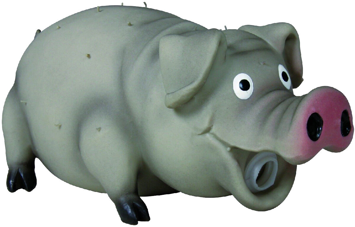 Игрушка для собак Trixie Свинья со щетиной с пищалкой 21 см (1 шт)