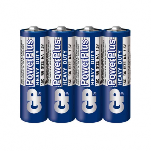 GP Batteries International Limited Солевые батарейки GP PowerPlus 15C AA 4 шт в пленке