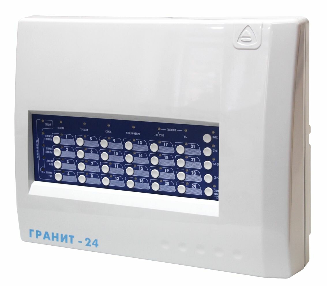 Гранит-24 Прибор приёмно-контрольный 24ШС под акб 7Ач, (4ПЦН) ТМ, пластик