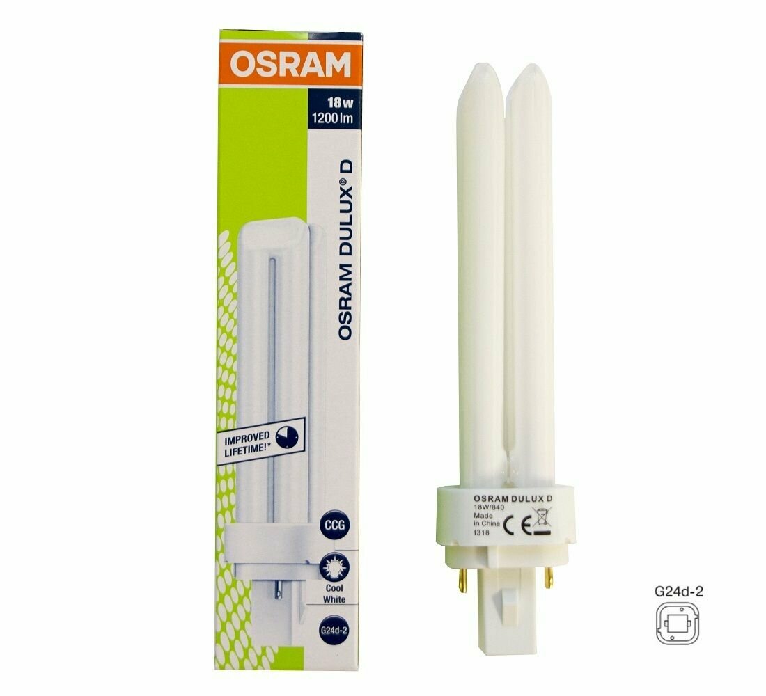 Лампа Osram Dulux D 18W/840 G24d-2