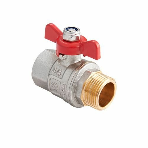 Кран шаровый латунный полнопроходной MVI ВН 1/2 с ручкой-бабочкой