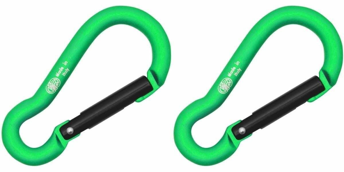 Карабин "Kong" Mini Pear Alu 5 мм бирюзовый 120 кг. (2шт).