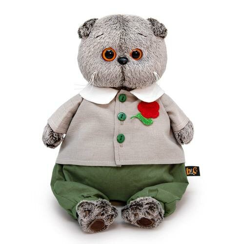 Budi Basa Мягкая Игрушка Кот Басик в комплекте с цветком (22см, в подарочной коробке) Ks22-225, (ООО