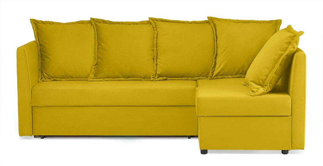 Диван угловой, раскладной Йохан, Легкомаркет, в цвете желтый (Велутто 40)