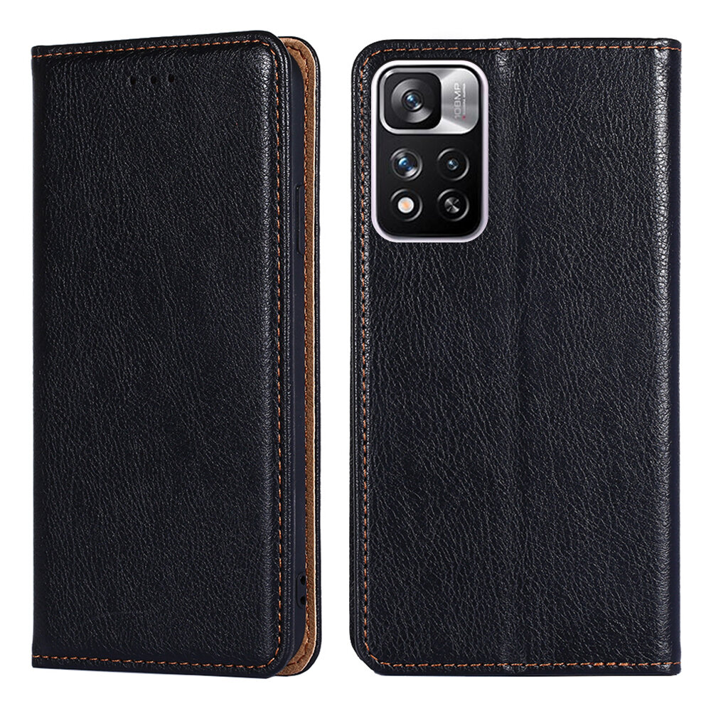 Чехол-книжка MyPads для Xiaomi Redmi Note 11 Pro / 11 Pro Plus (Черный)