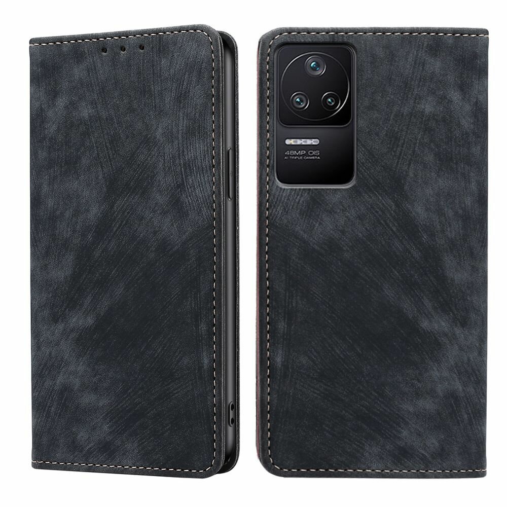 Чехол-книжка MyPads для Xiaomi Poco F4/Redmi K40S / Сяоми Поко Ф4/Редми K40S мягкое прикосновение (черный)