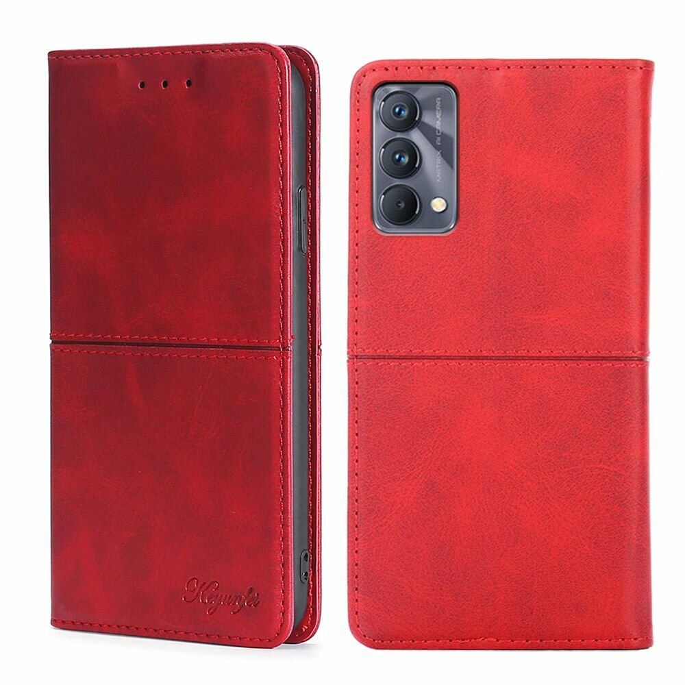 Чехол-книжка MyPads для Realme GT Master Edition/Realme Q3 Pro Carnival / Реалми GT Master Edition/Q3 Pro Carnival воловья кожа (красный)