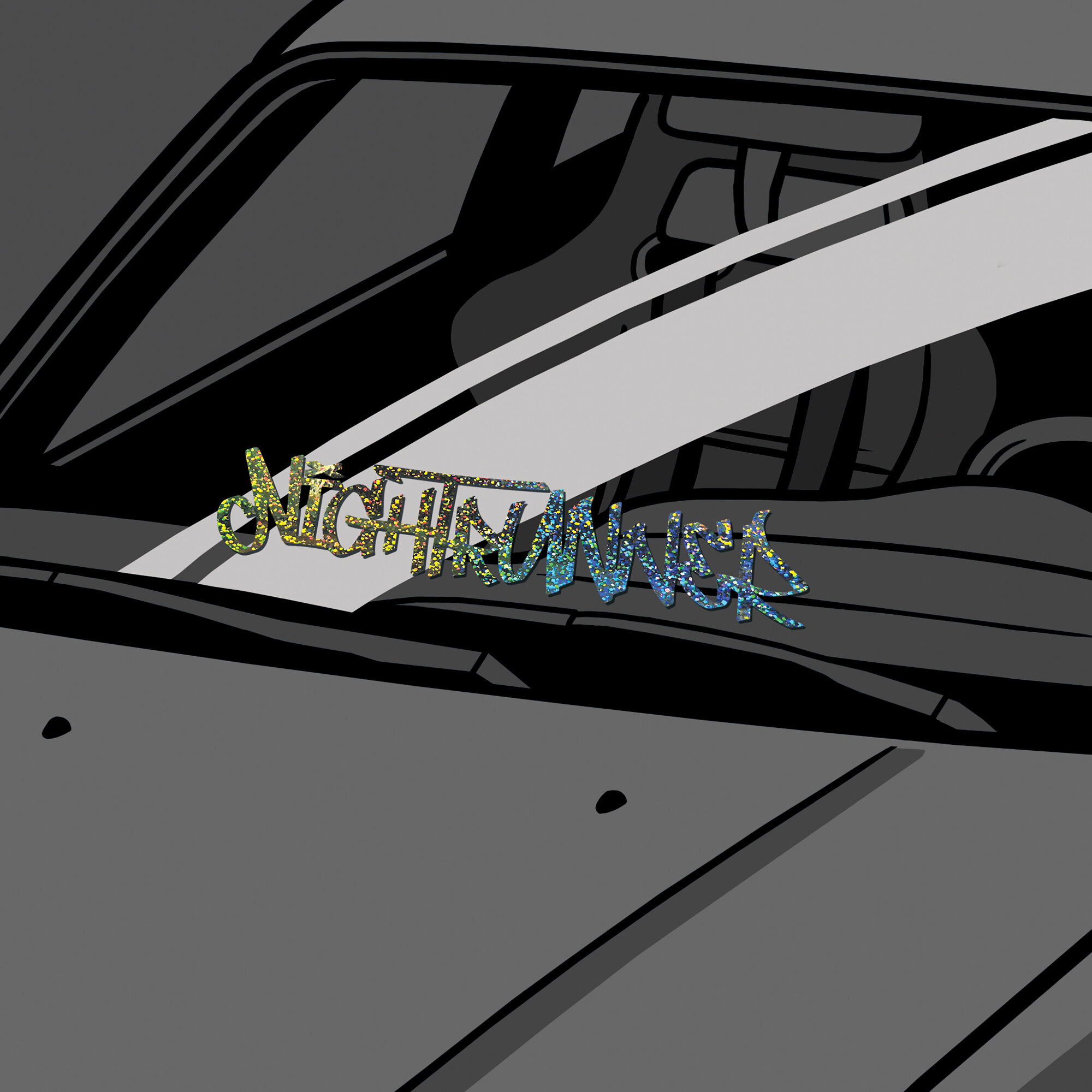 Голографический стикер на стекло авто Nightrunner Flakes 60x12