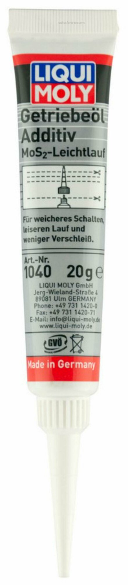 LIQUI MOLY 1040 Антифрикционная присадка в трансмиссионное масло "Getriebeoil-Additiv", 20мл (аналог 1988)