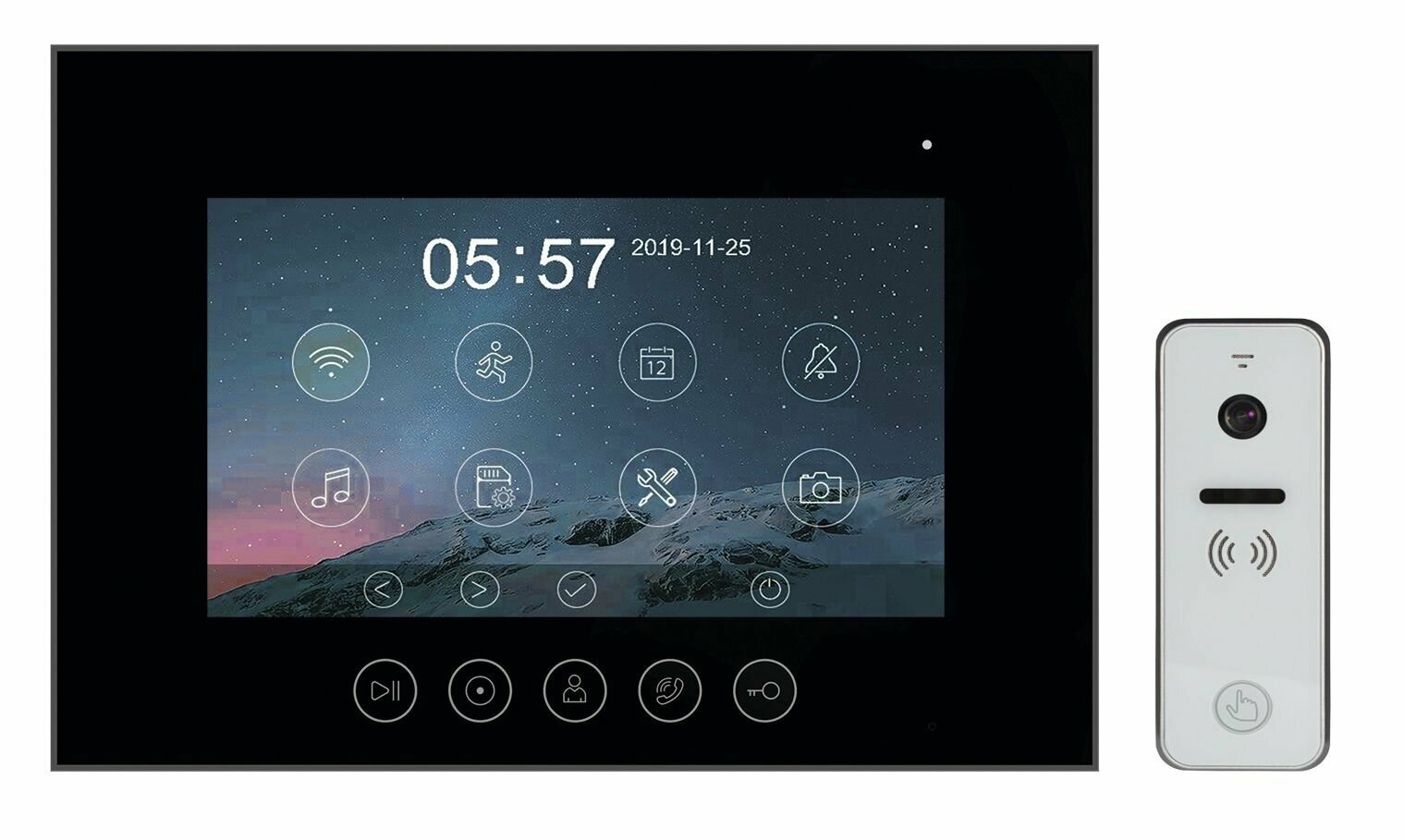 Tantos Marilyn HD Wi-Fi s (черный) и iPanel 2 HD + (белая) (комплект многофункционального домофона 7" HD с переадресацией вызова)