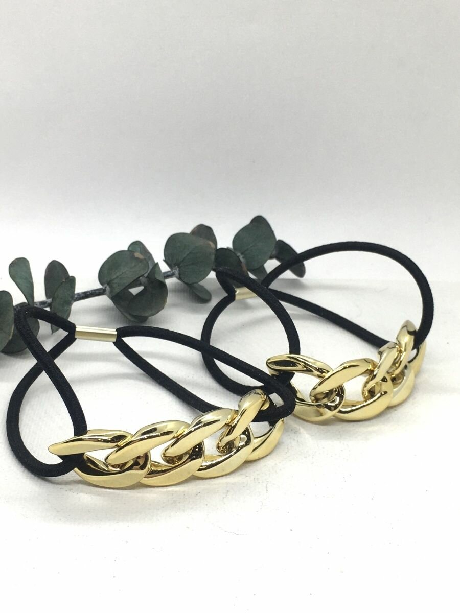 Оригинальные трендовые женские резинки для волос с цепью от бренда VERBA, набор из двух аксессуаров для волос