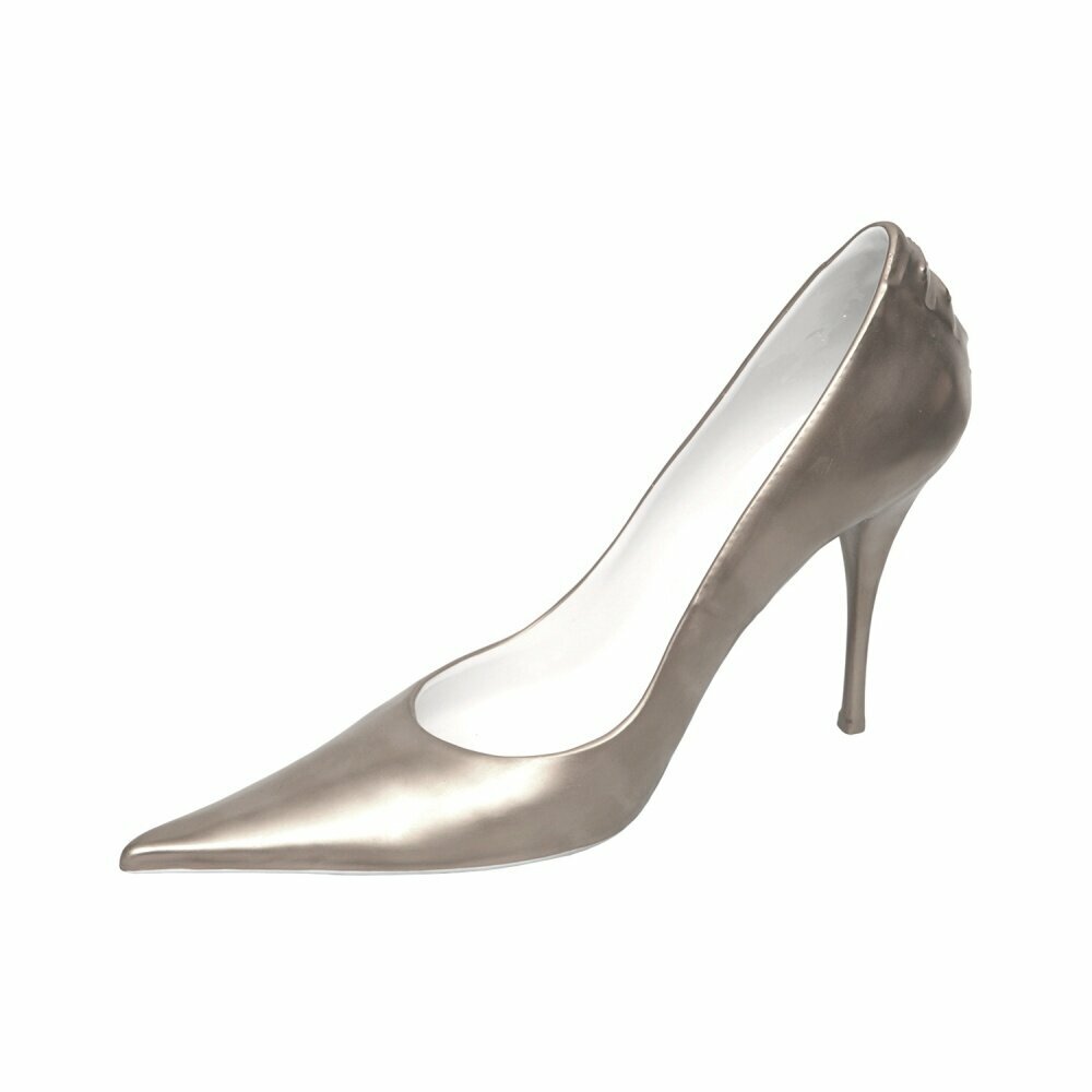 Фарфоровая фигурка Туфелька женская, матовое серебро