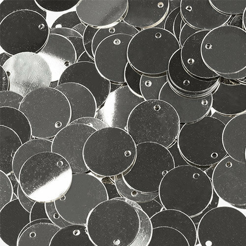 Пайетки россыпью "Zlatka" ZF-27 15 мм 10 г №01 серебро