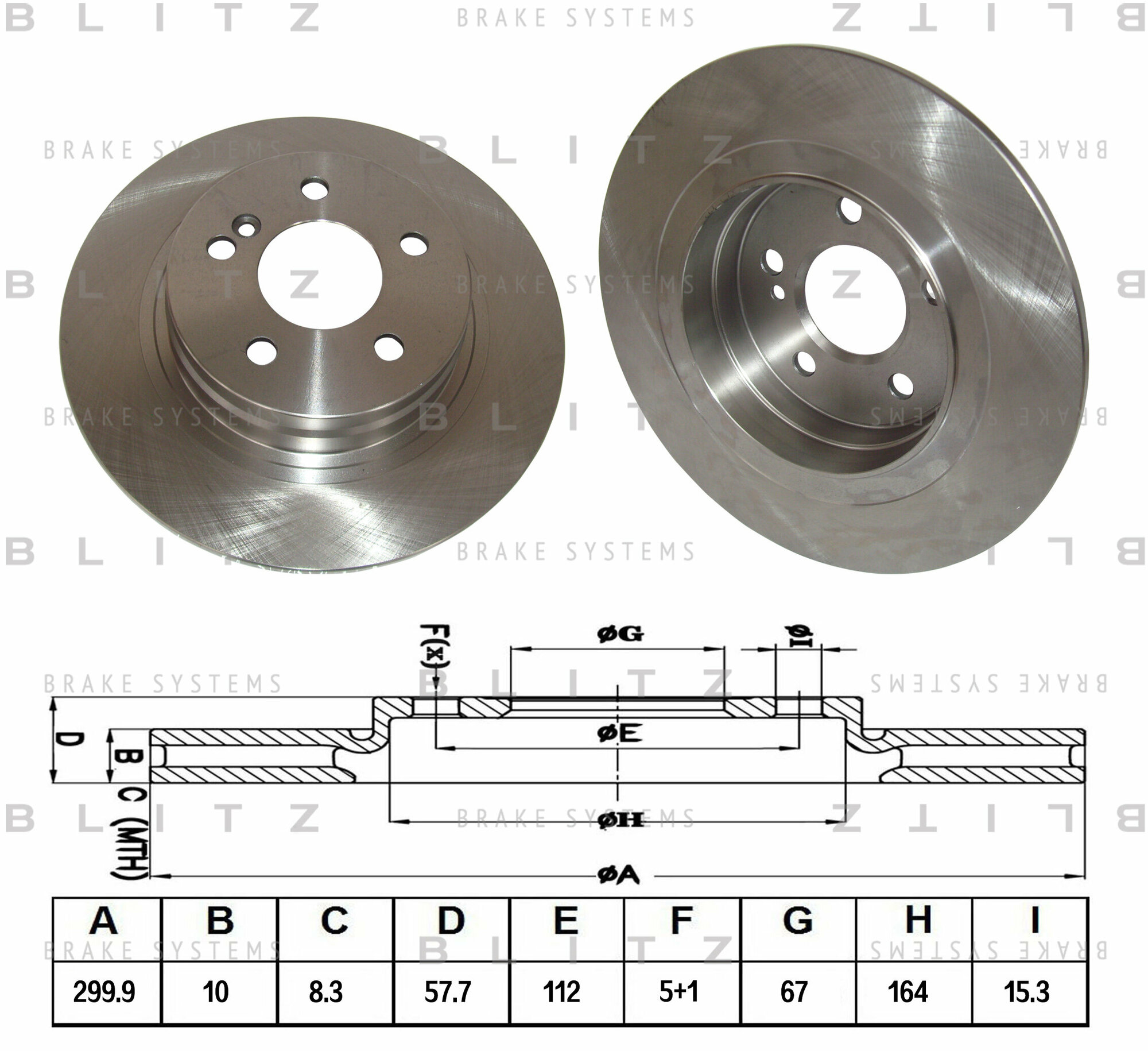 Диск тормозной перед Blitz BS0373