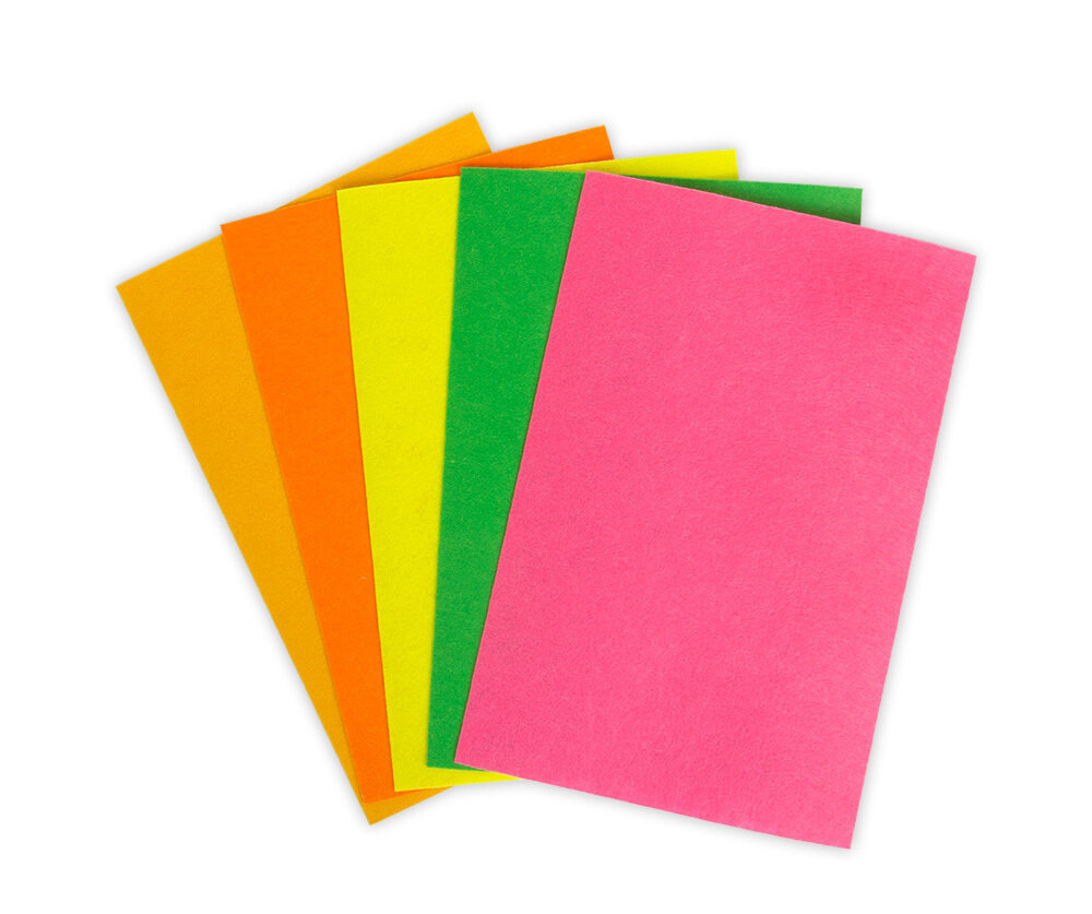 Цветной фетр для творчества "BLITZ" FKH10-20/30, 20х30 см 5 шт ассорти №2